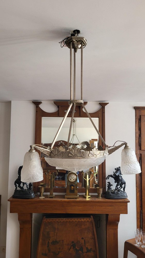 Lustre Art Déco par Muller Frères, 1930 en vente sur Pamono