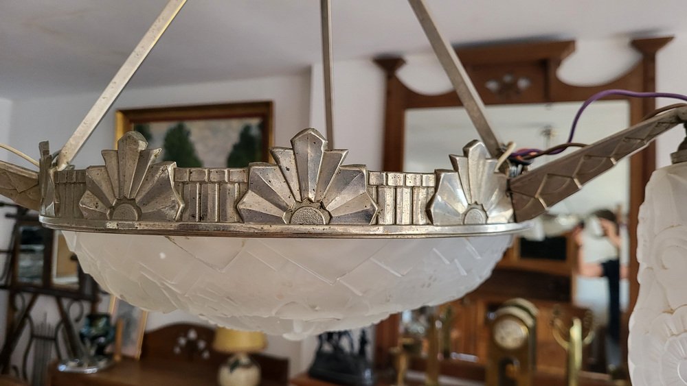 Lustre Art Déco par Muller Frères, 1930 en vente sur Pamono