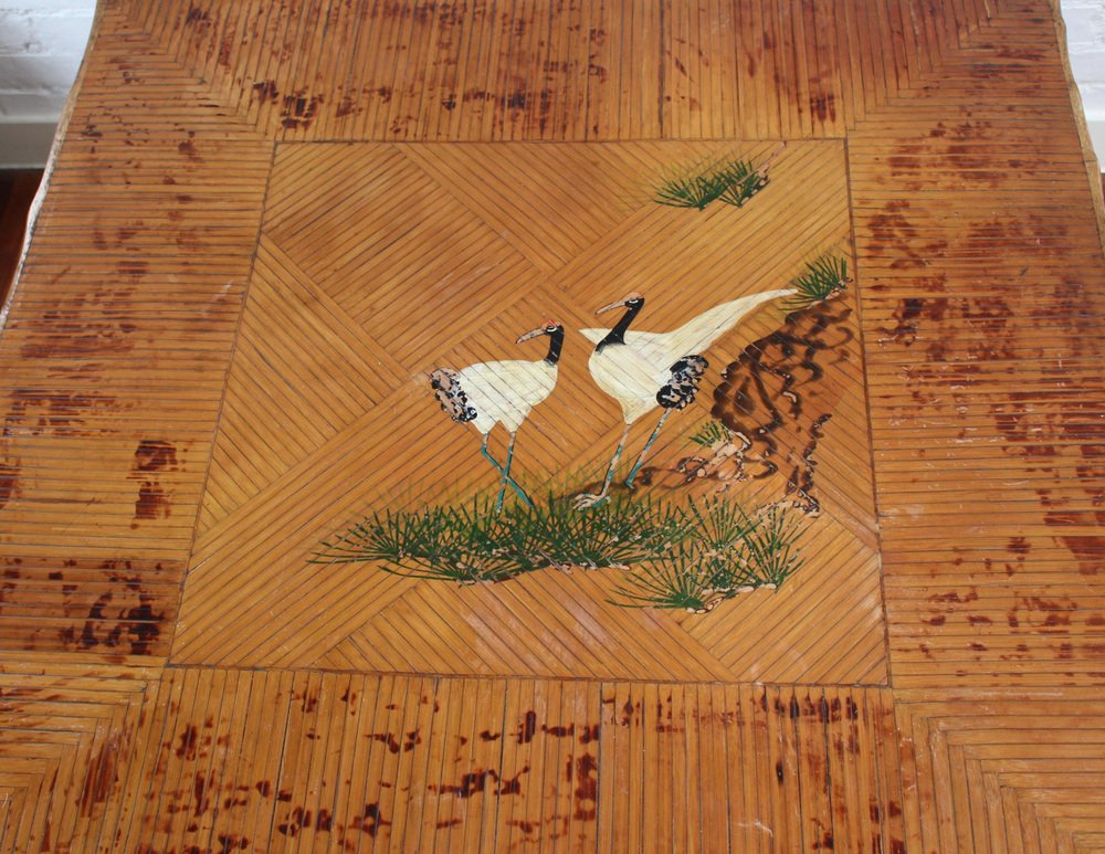 Chinoiserie Bamboo Rattan Card Table, 1890s for sale at Pamono