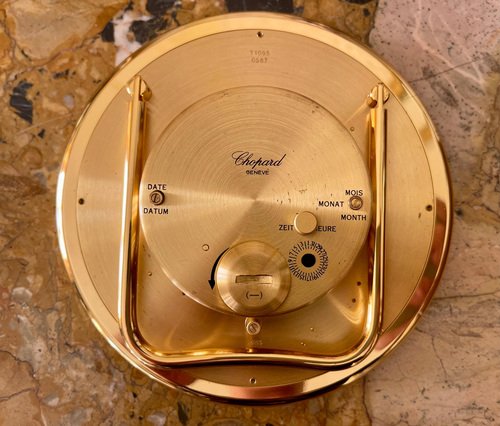 Desk Clock in Metal from Maison Chopard Genève, 1987 for sale at Pamono