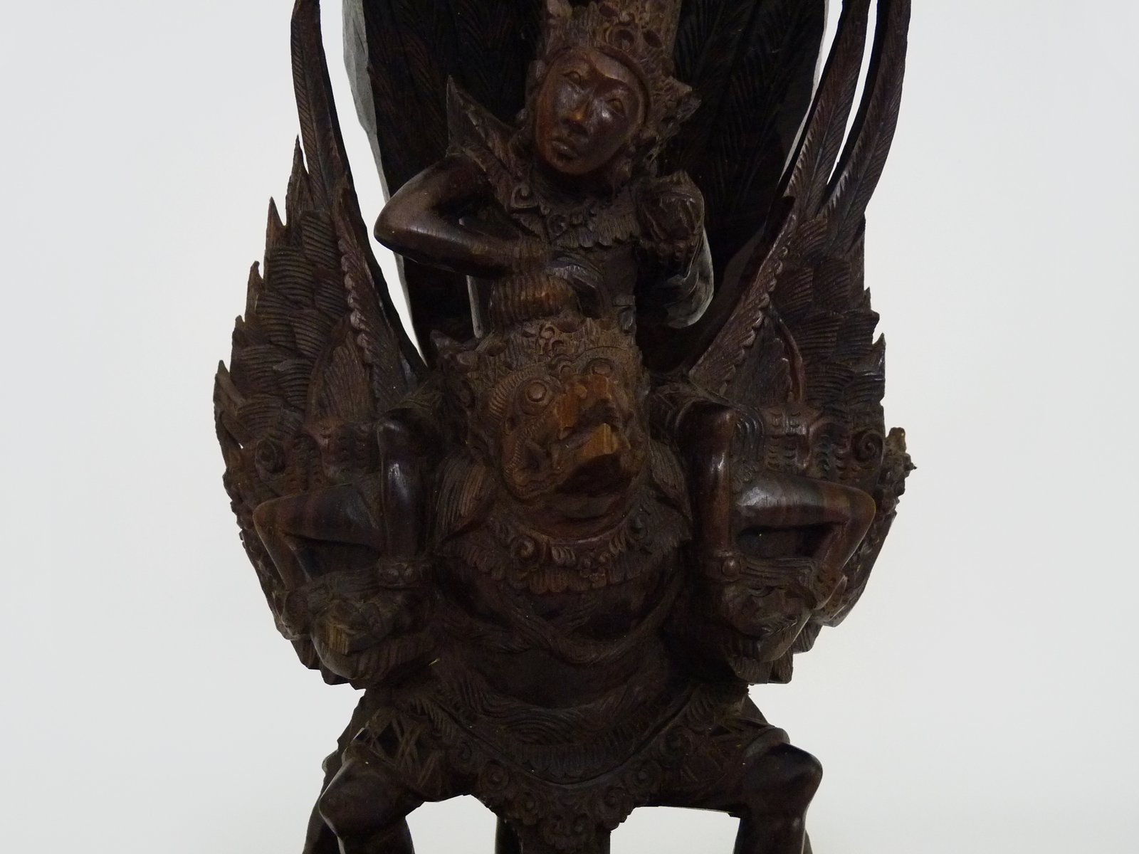 Carved Wooden Statue of Vishnu Riding Garuda, Bali, Indonesia, 1930s ...