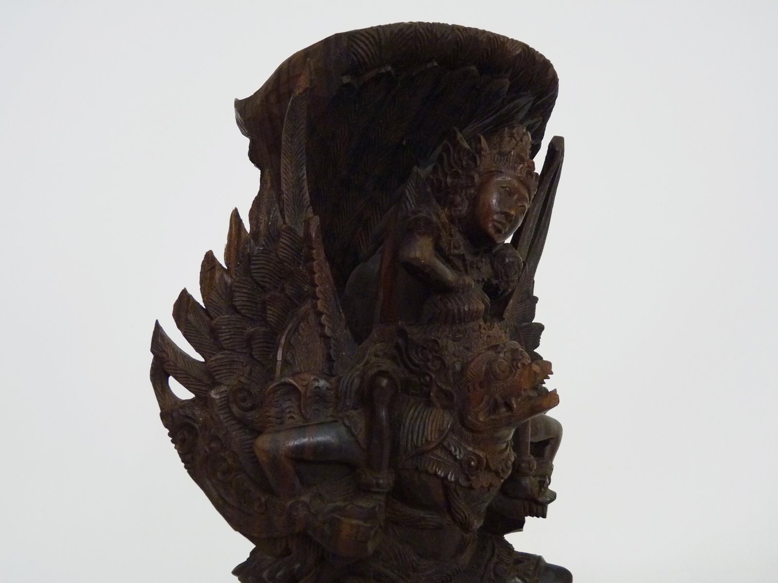 Carved Wooden Statue of Vishnu Riding Garuda, Bali, Indonesia, 1930s ...