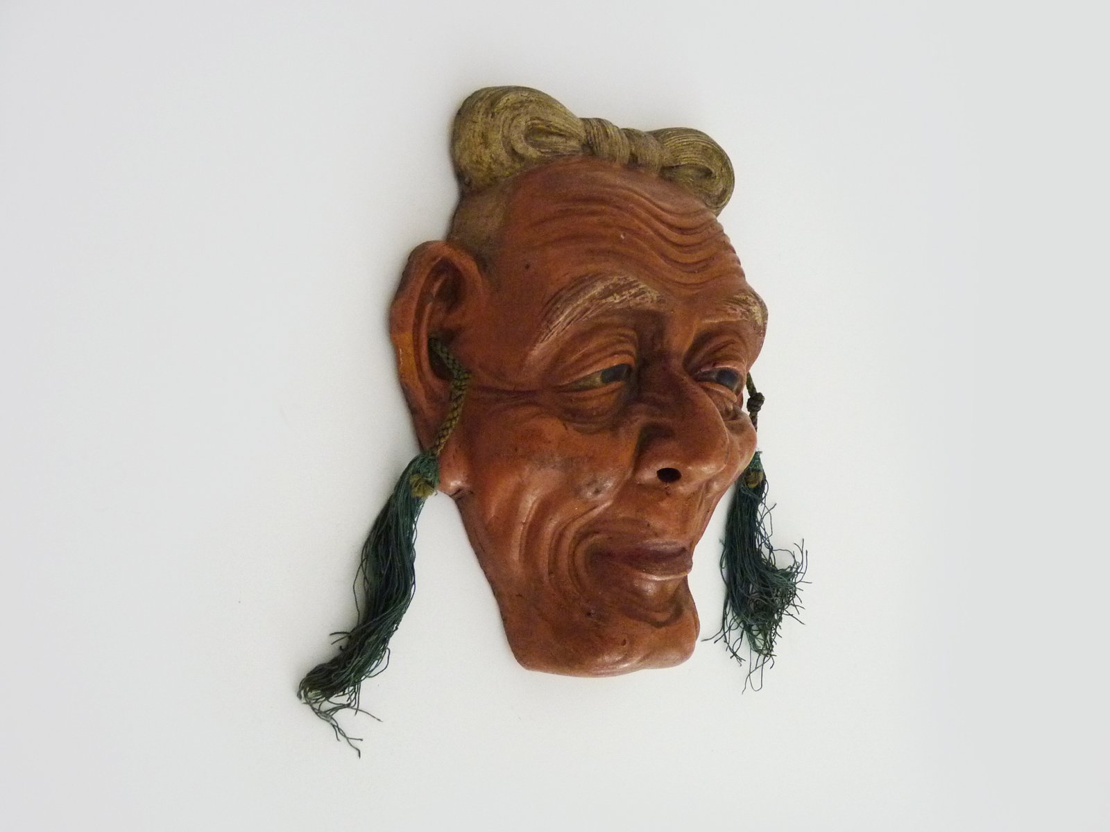 Japanese Noh Man Mask in Terracotta, 1950s for sale at Pamono