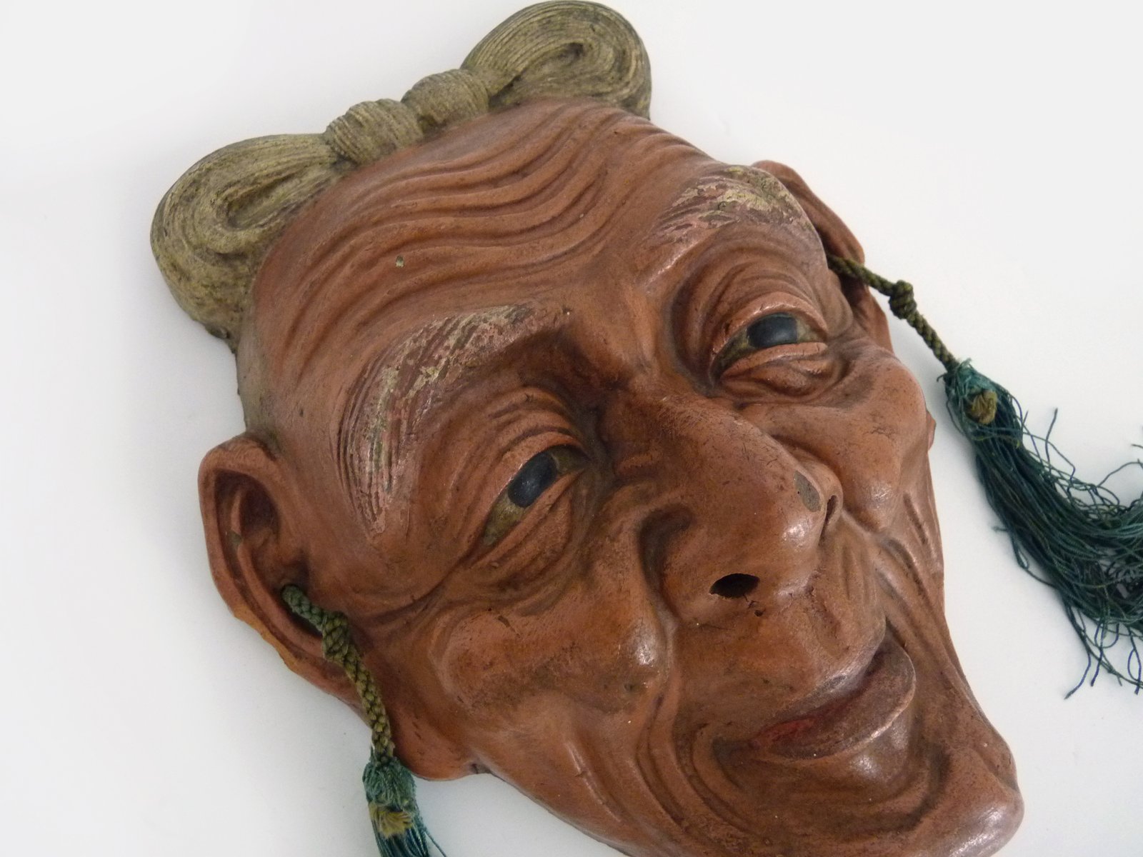 Japanese Noh Man Mask in Terracotta, 1950s for sale at Pamono