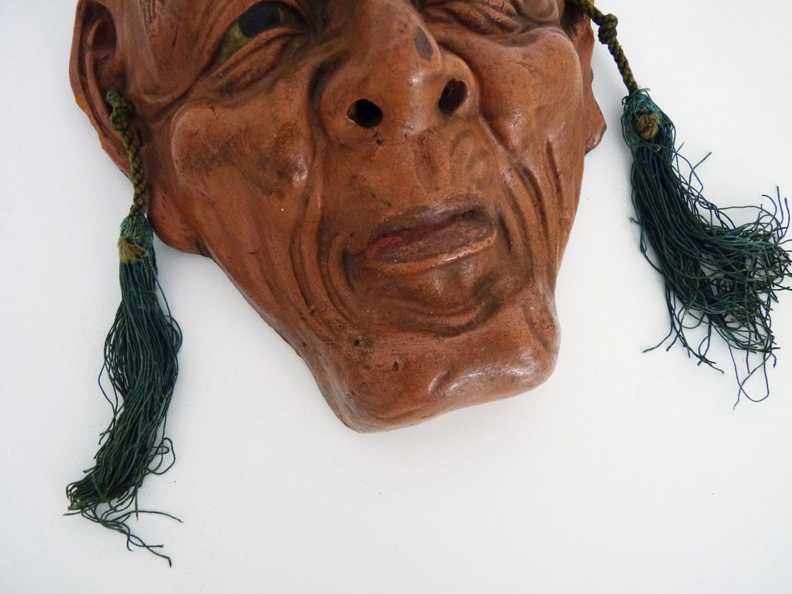 Japanese Noh Man Mask in Terracotta, 1950s for sale at Pamono