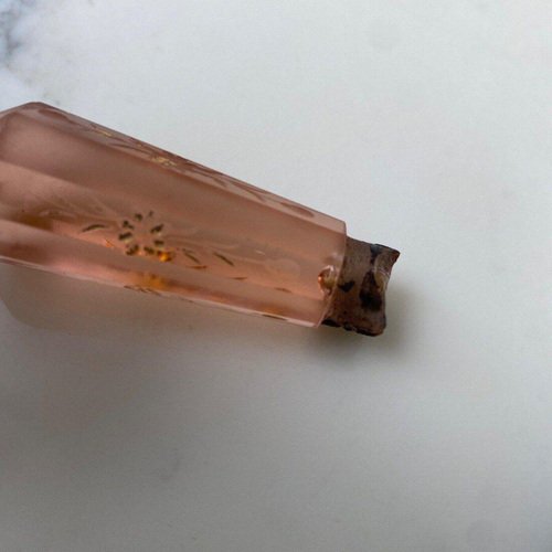 Crystal Stamp with Cutaway Enhanced with Golden Engravings, Late 19th ...