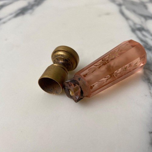 Crystal Stamp with Cutaway Enhanced with Golden Engravings, Late 19th ...