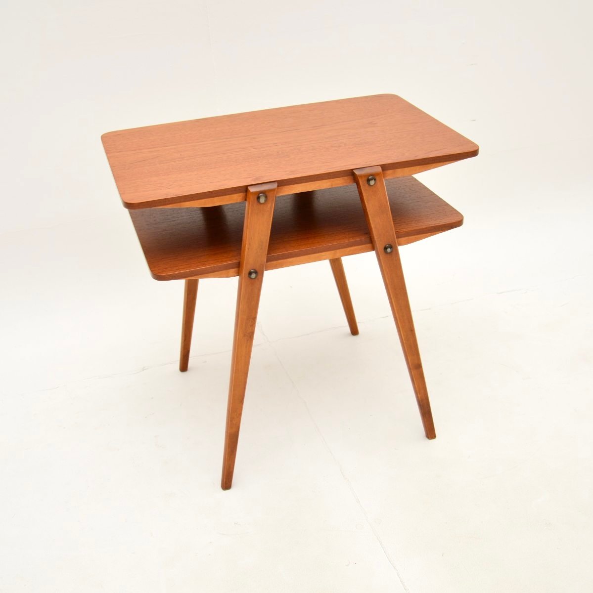 Vintage Danish Teak Two Tier Side Table, 1960s for sale at Pamono