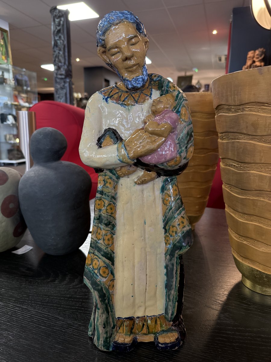 Art Deco Ceramic Sculpture of Joseph and the Child, 1920s for sale at ...