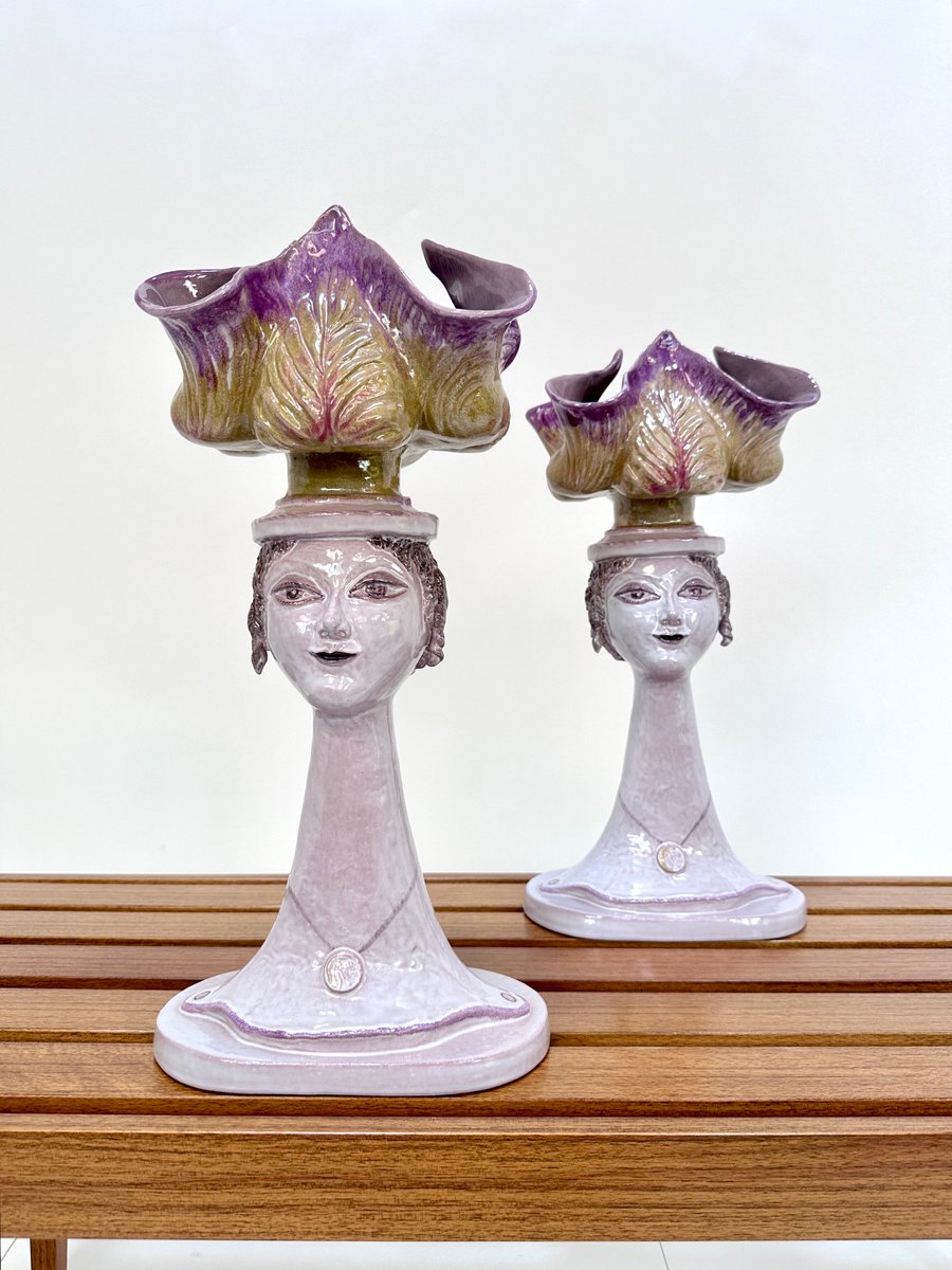 Limited Edition Ceramic Art Model Daphne Female Busts Vases by Bele ...