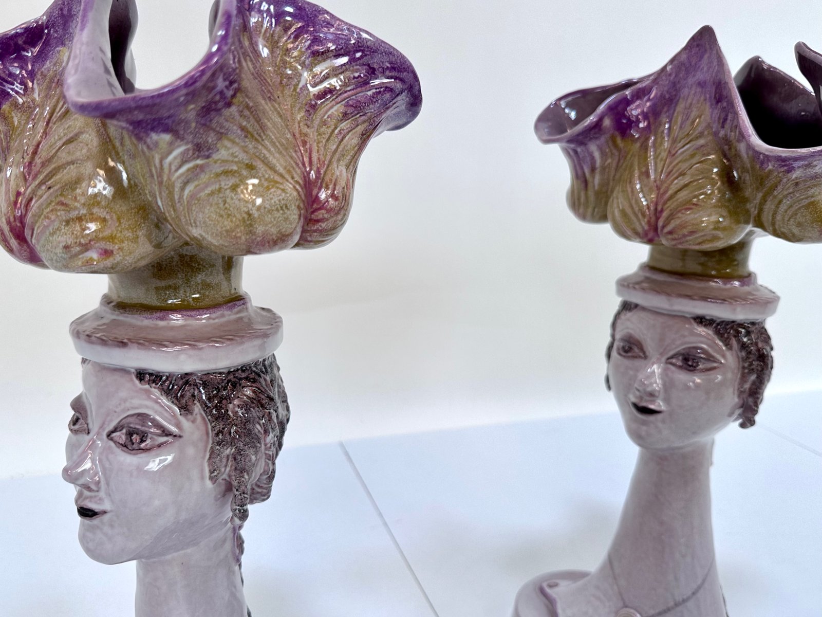Limited Edition Ceramic Art Model Daphne Female Busts Vases by Bele ...