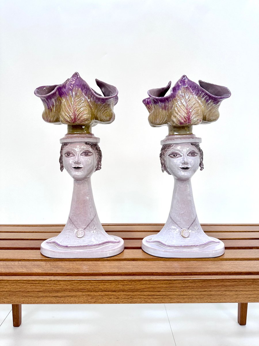 Limited Edition Ceramic Art Model Daphne Female Busts Vases by Bele ...