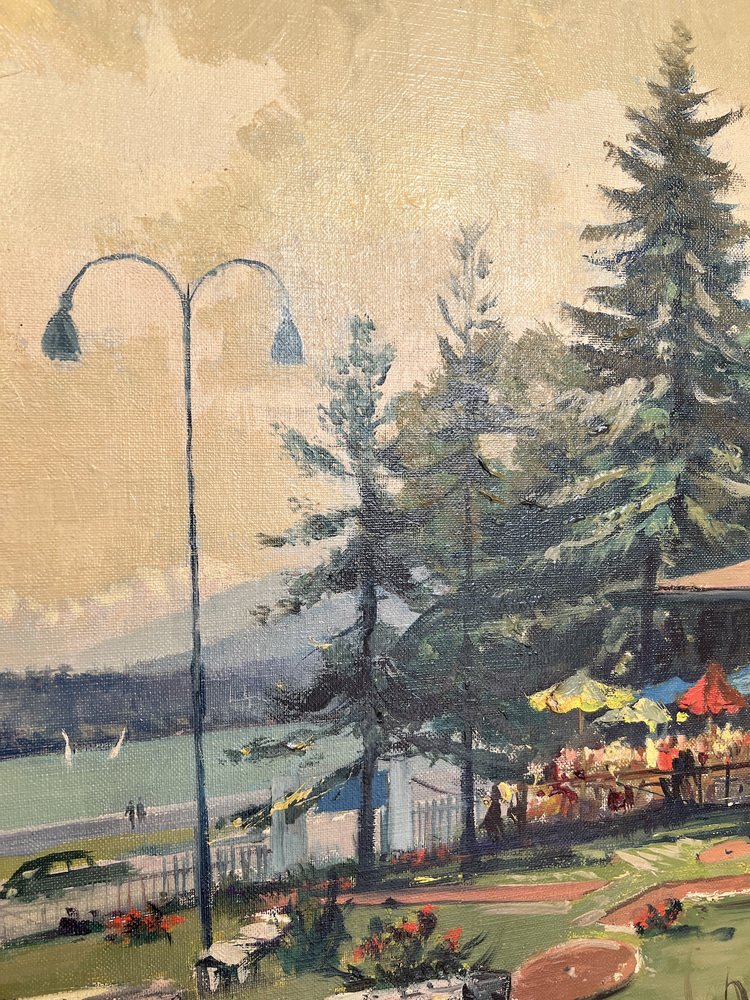 Sergio Cecchi, Château Banquet à Genève, 1954, Oil on Canvas, Framed ...