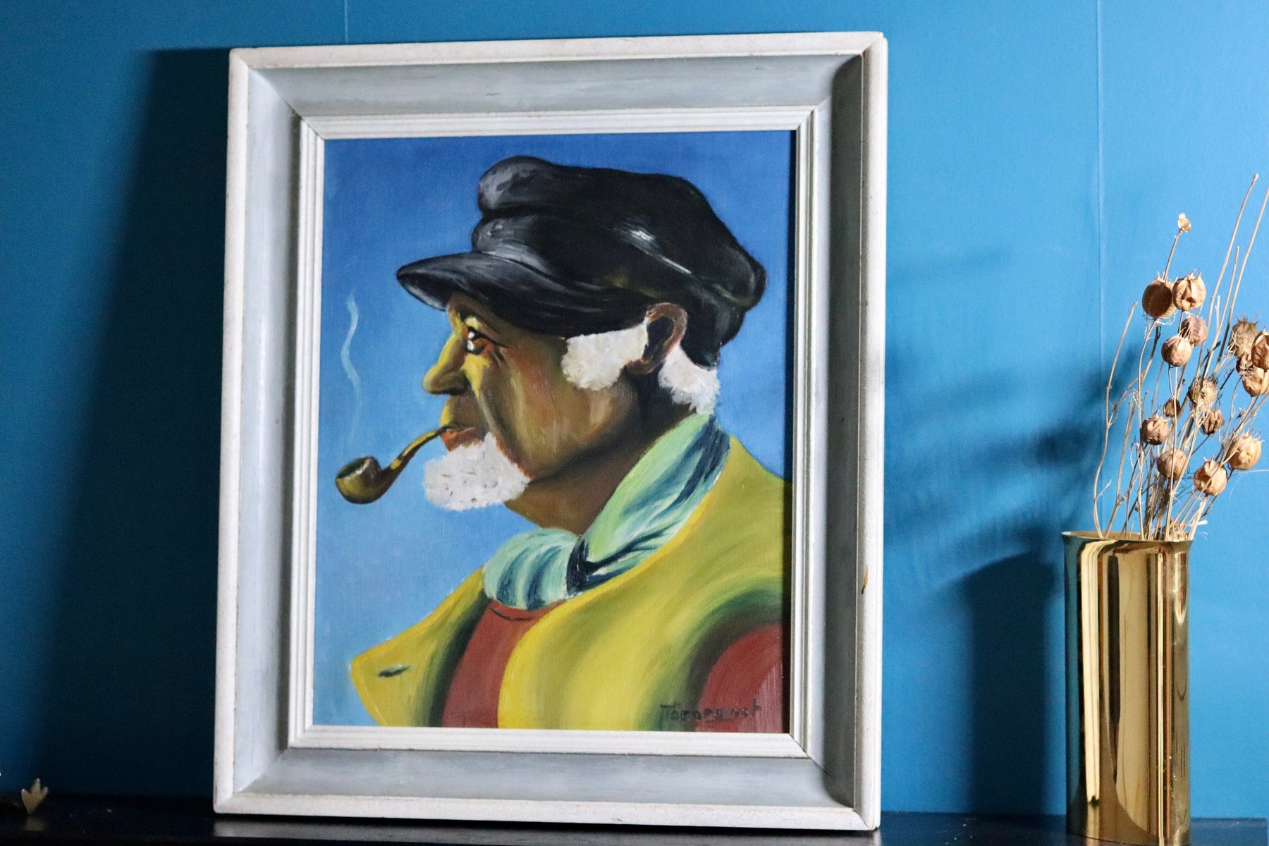Tornquist, Portrait of Fisherman, 1960s, Oil on Panel, Framed for sale ...