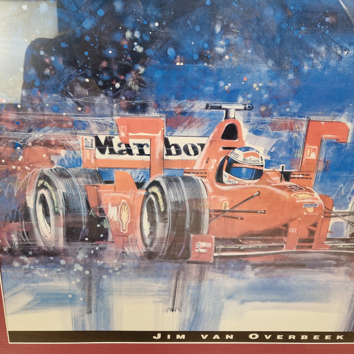 Vintage Offset Poster of Ferrari by Jim Van Overbeek, 1980s for sale at ...