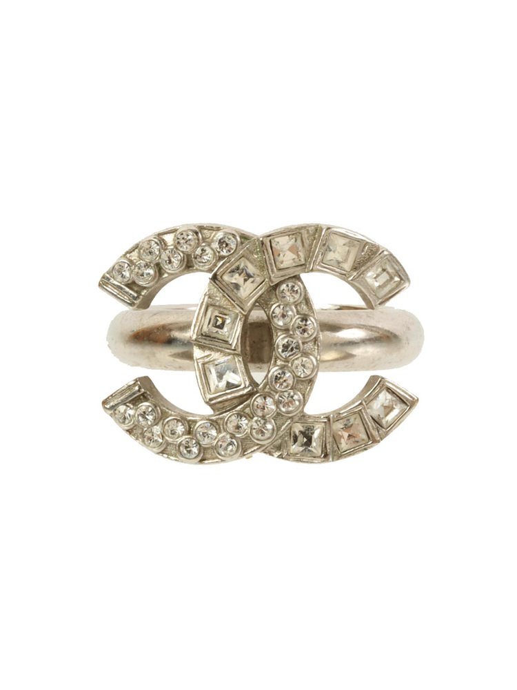 Rhinestone CC Mark Ring from Chanel, 2014 for sale at Pamono