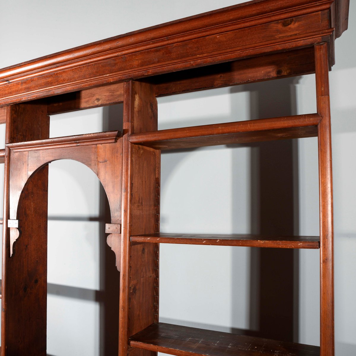 Bridge Bookcase in Solid Fir Wood, 19th Century for sale at Pamono
