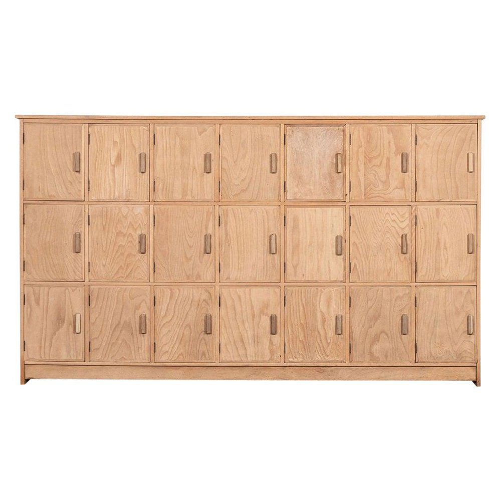 Large English Oak & Pine Locker Cabinet, 1930 for sale at Pamono