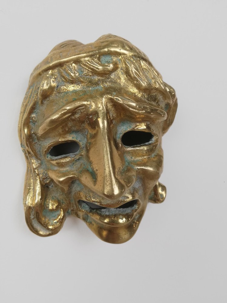Mid-Century Handcrafted Masks Depicting the Comedy and Tragedy of Greek ...
