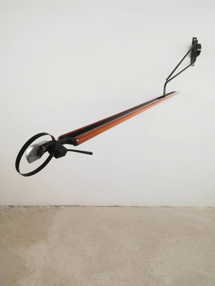 Halley Wall Lamp with Adjustable Arm in Layered Wood attributed to Paf ...