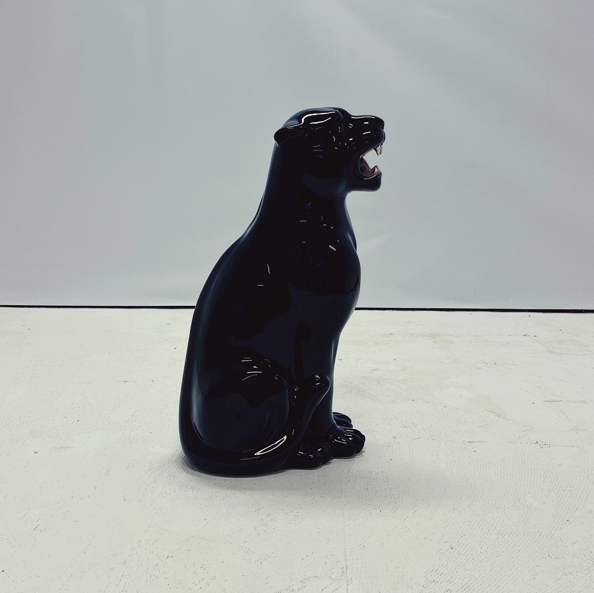 Black Panther Statue in Ceramic by Ceramiche Boxer for sale at Pamono