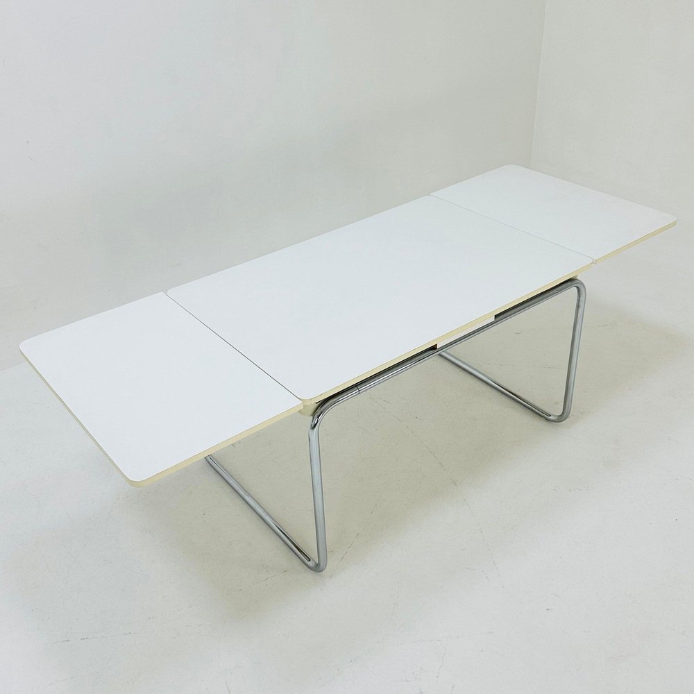 Mid-Century Bauhaus Dining Table in Tubular Chrome and Wood, 1980s for ...