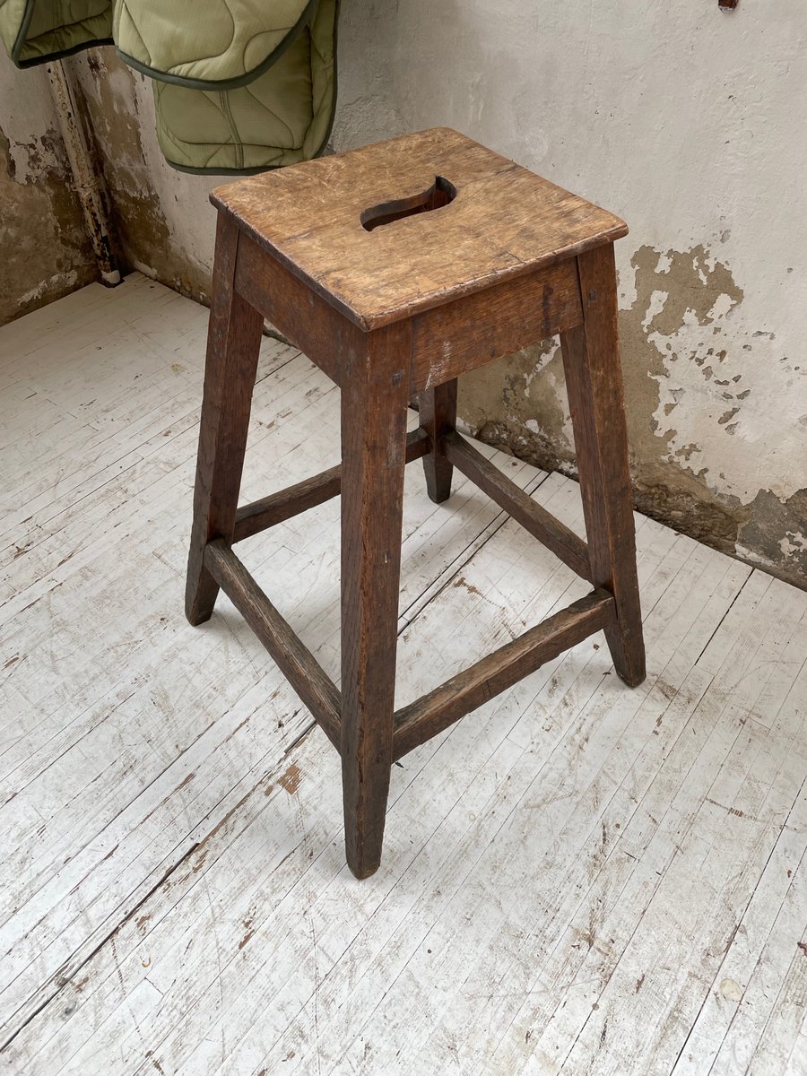 High Oak Workshop Stool, 1950s for sale at Pamono