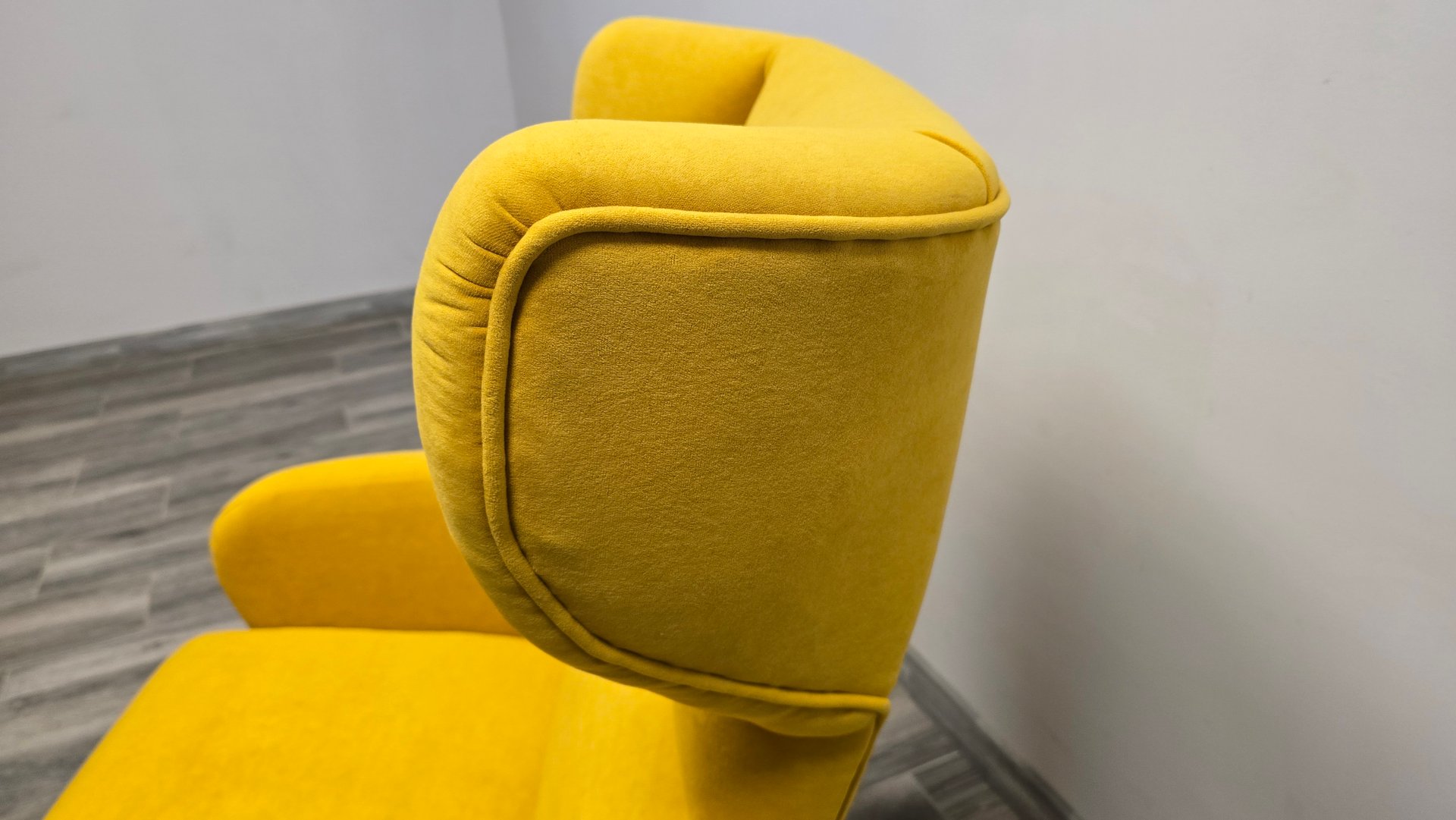 Mid-Century Yellow Fabric Armchair for sale at Pamono