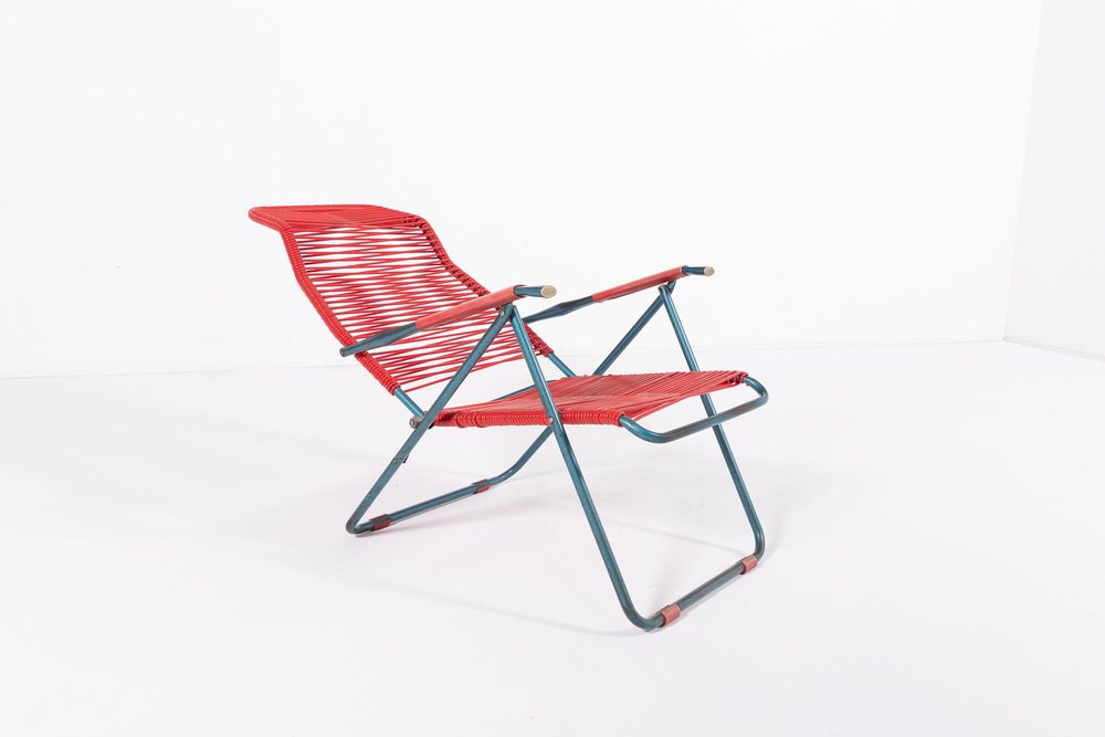 Mid-Century Italian Foldable Spagetthi Deck Chair by Roberto Gatti for ...