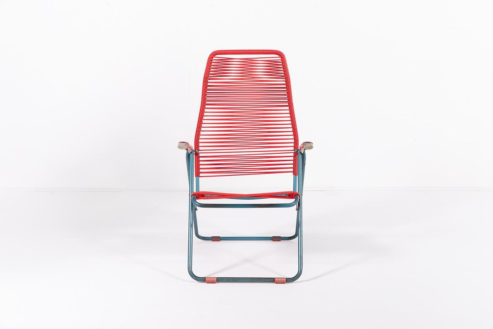 Mid-Century Italian Foldable Spagetthi Deck Chair by Roberto Gatti for ...