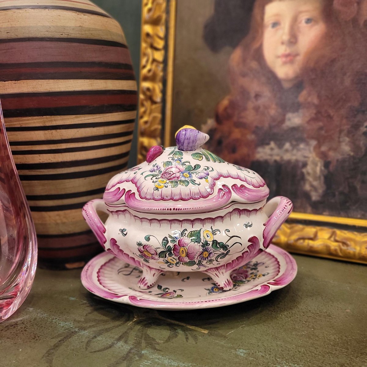 Vegetable Tureen with Lid and Plate from Strasburg Luneville Porcelain ...