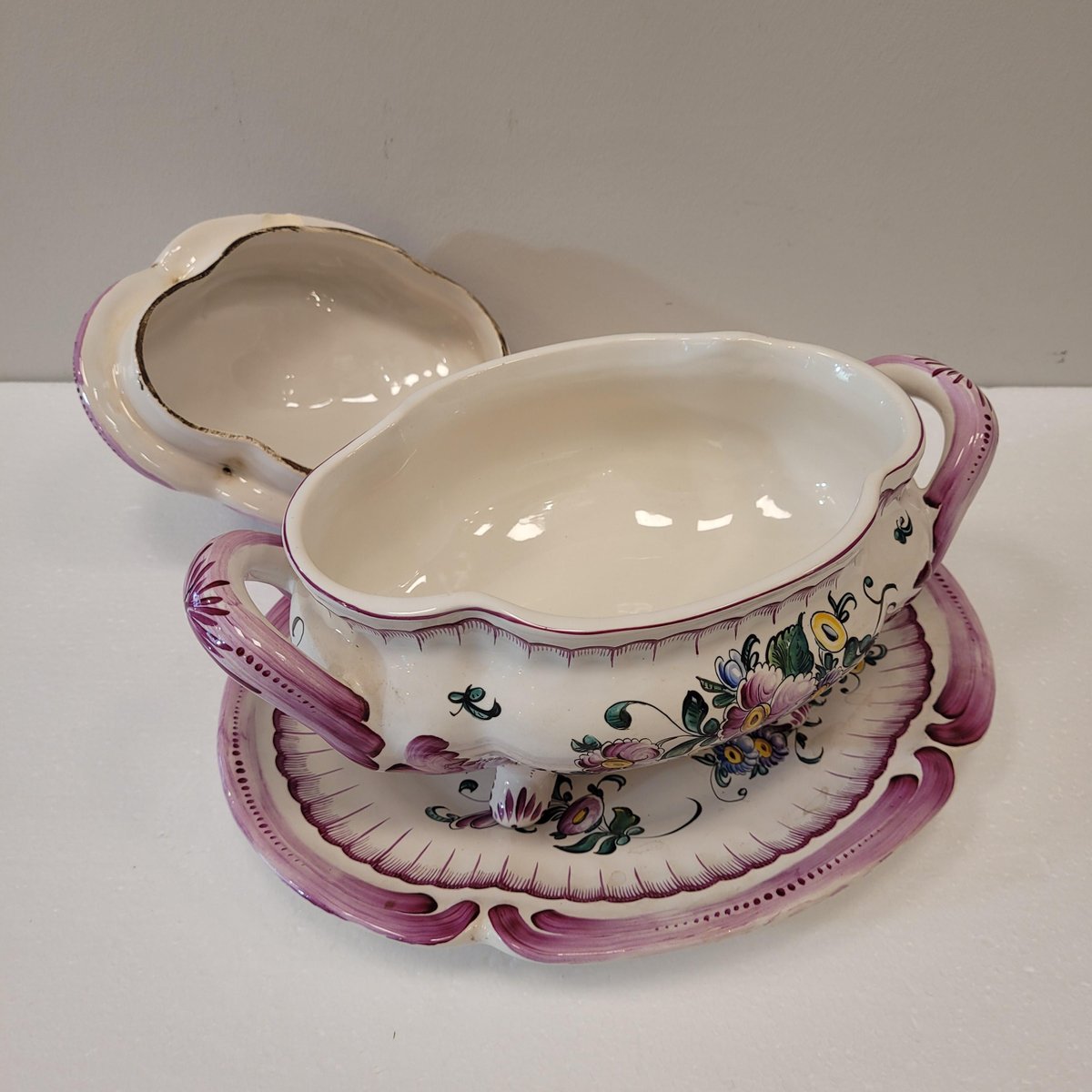 Vegetable Tureen with Lid and Plate from Strasburg Luneville Porcelain ...
