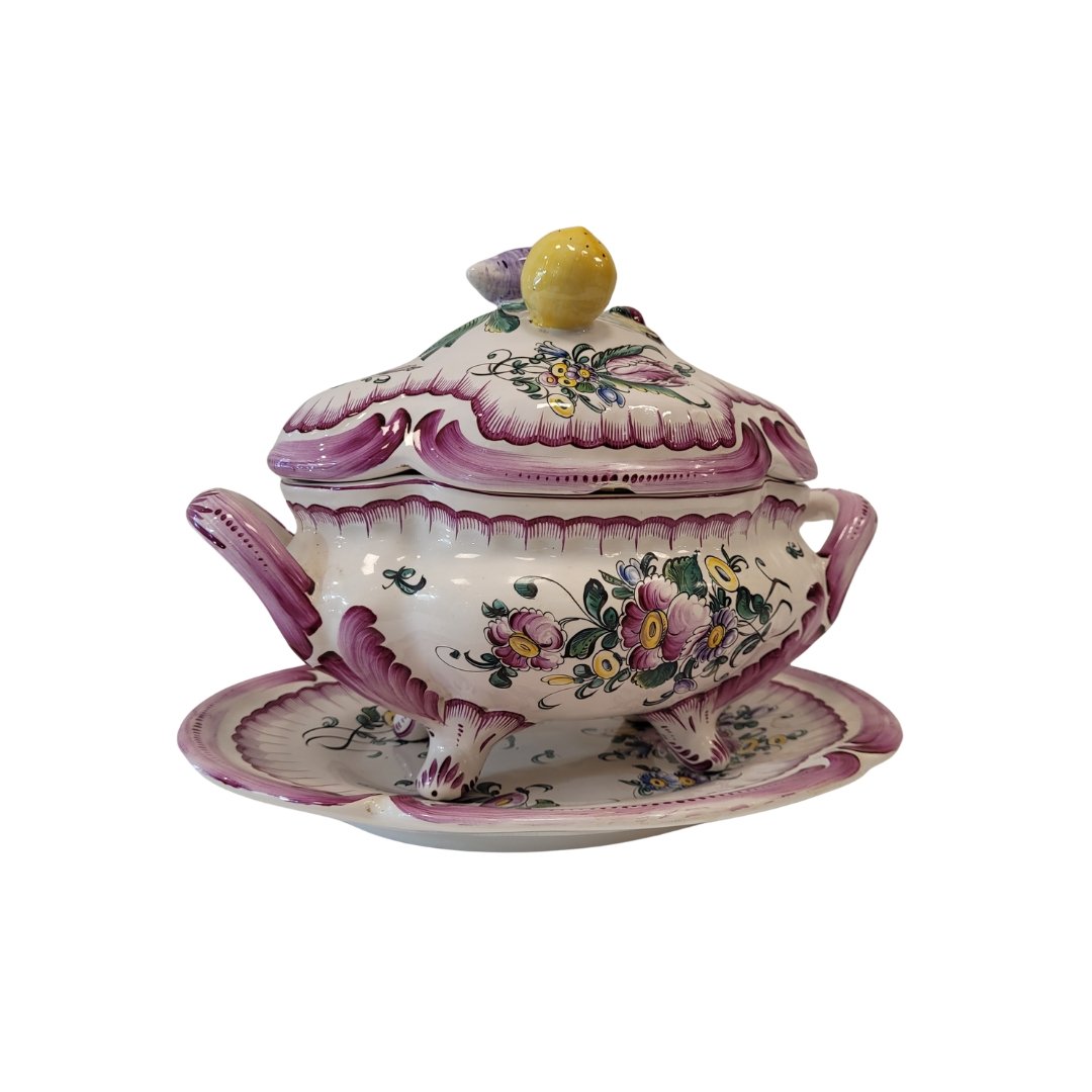 Vegetable Tureen with Lid and Plate from Strasburg Luneville Porcelain ...