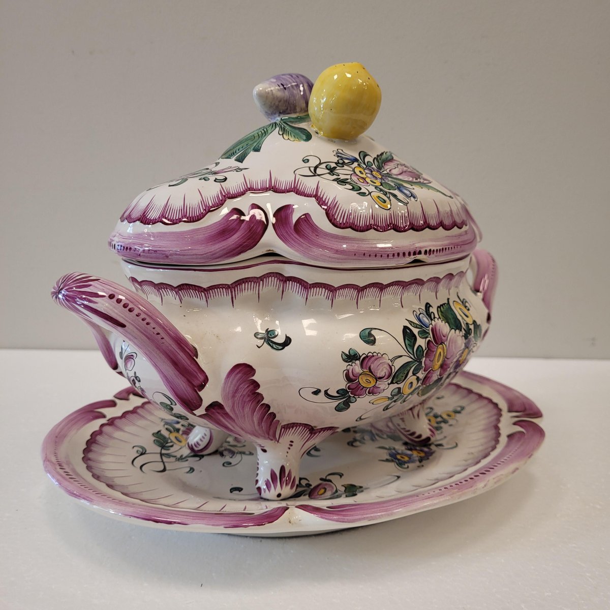 Vegetable Tureen with Lid and Plate from Strasburg Luneville Porcelain ...
