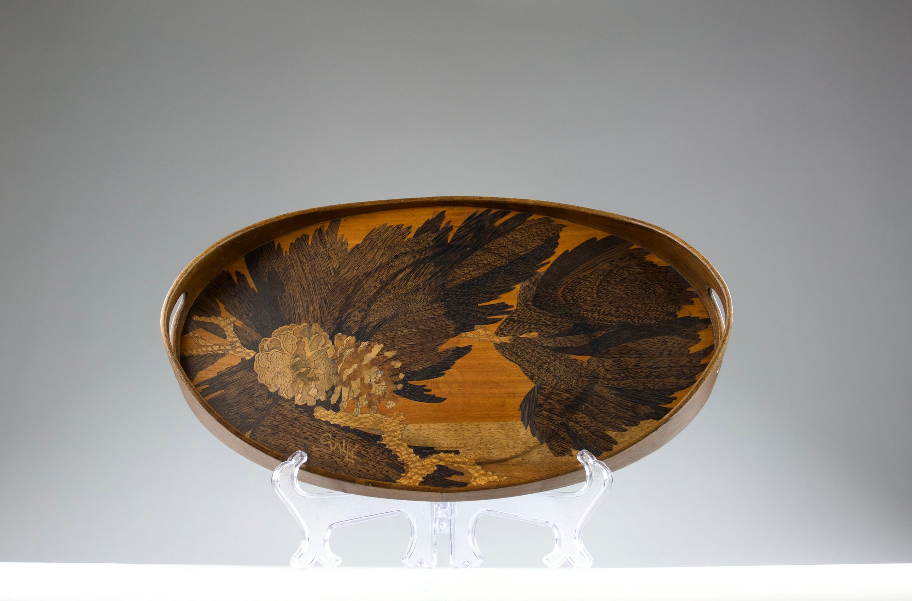 Plateau de Service Art Nouveau en Marqueterie par Emile Gallé, France ...