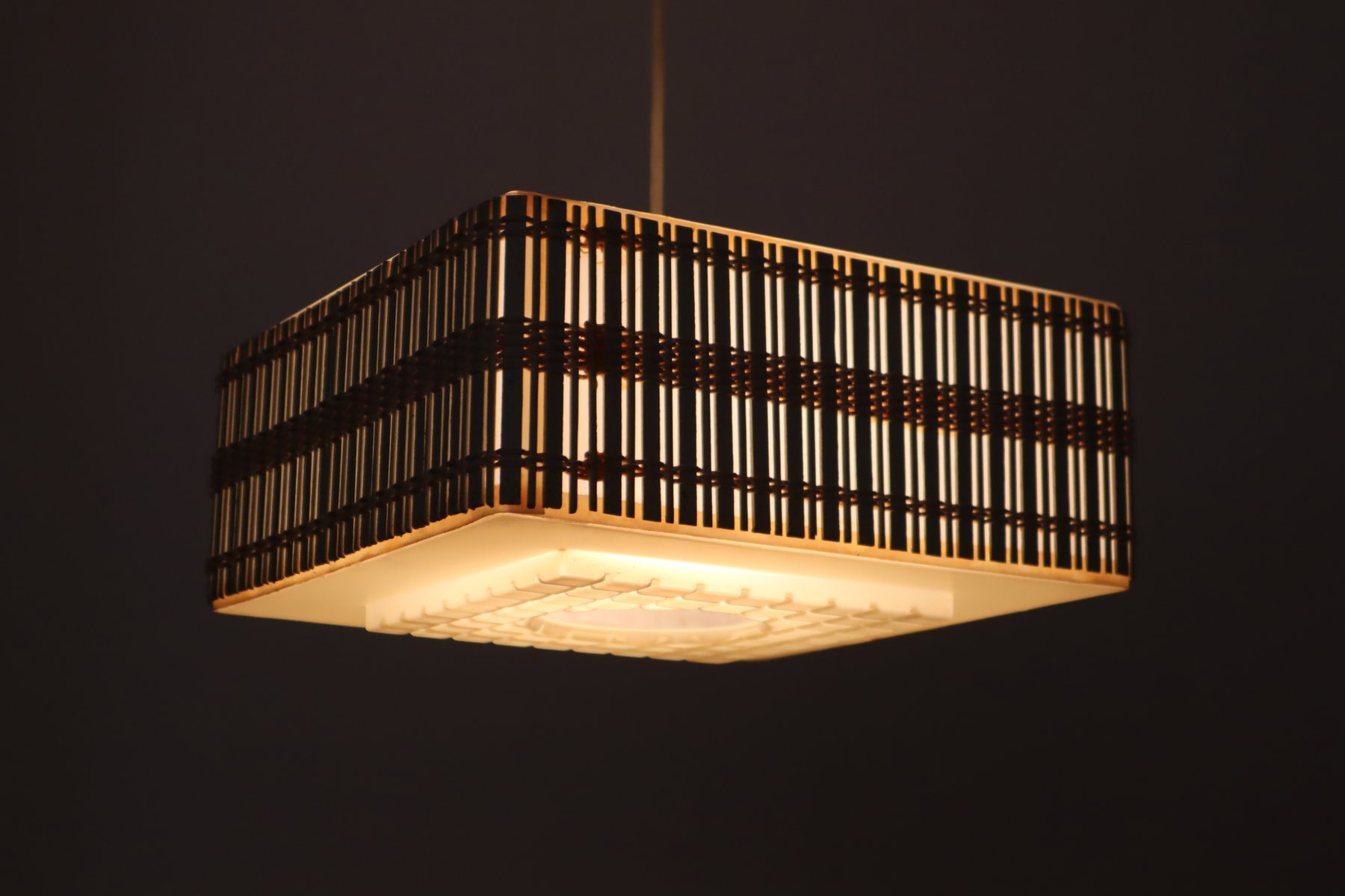 Minimalist Cubist Hanging Light, 1970s for sale at Pamono