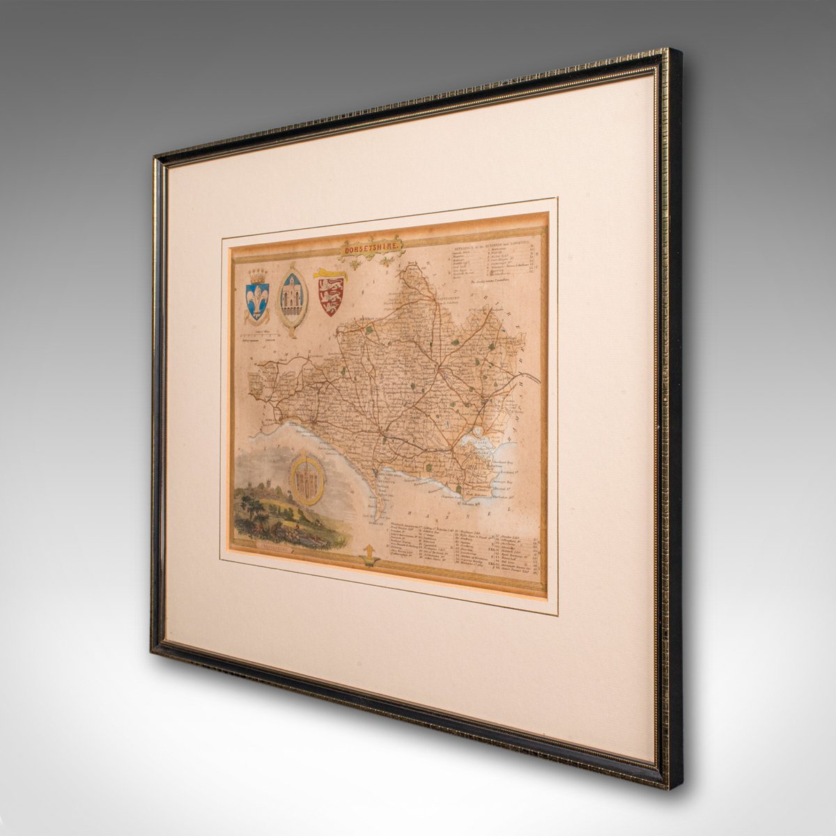 Antique English County Map Lithography for sale at Pamono