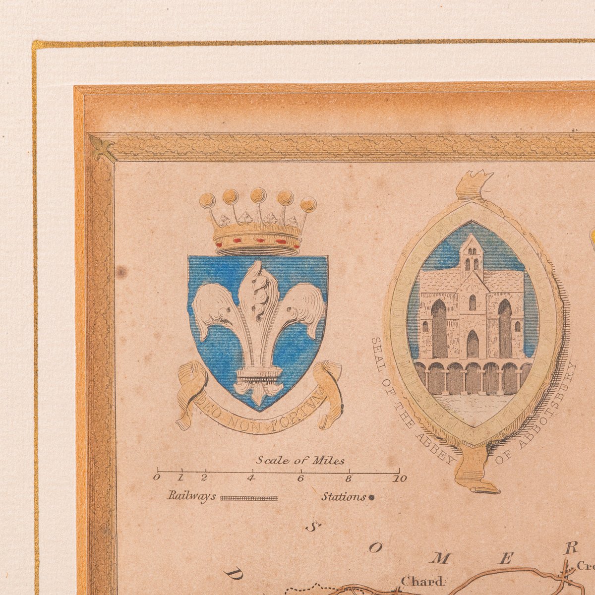 Antique English County Map Lithography for sale at Pamono