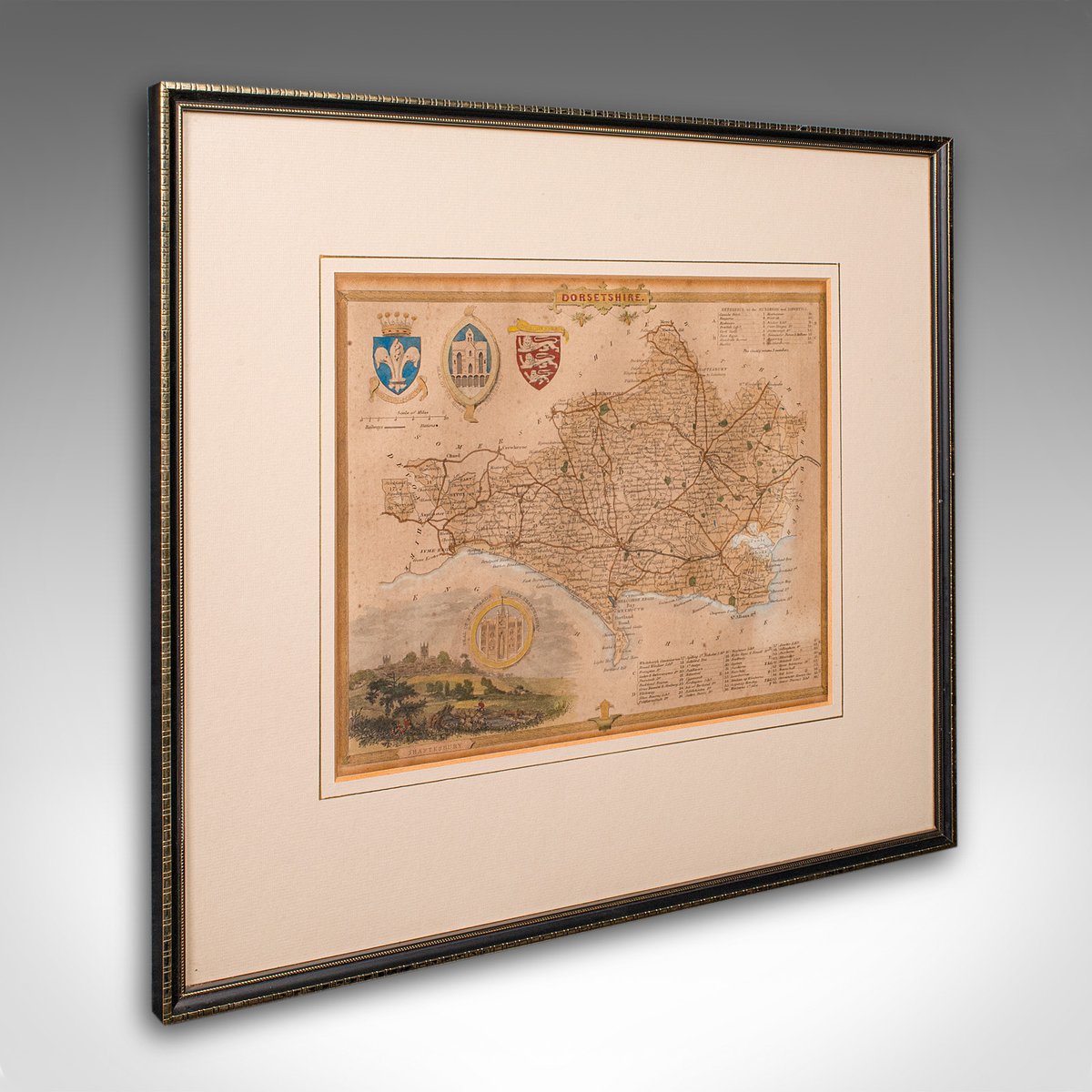 Antique English County Map Lithography for sale at Pamono