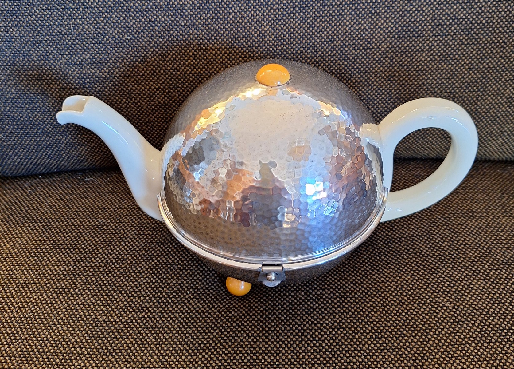 Vintage Art Deco German Cream-white Porcelain Spherical Teapot with ...