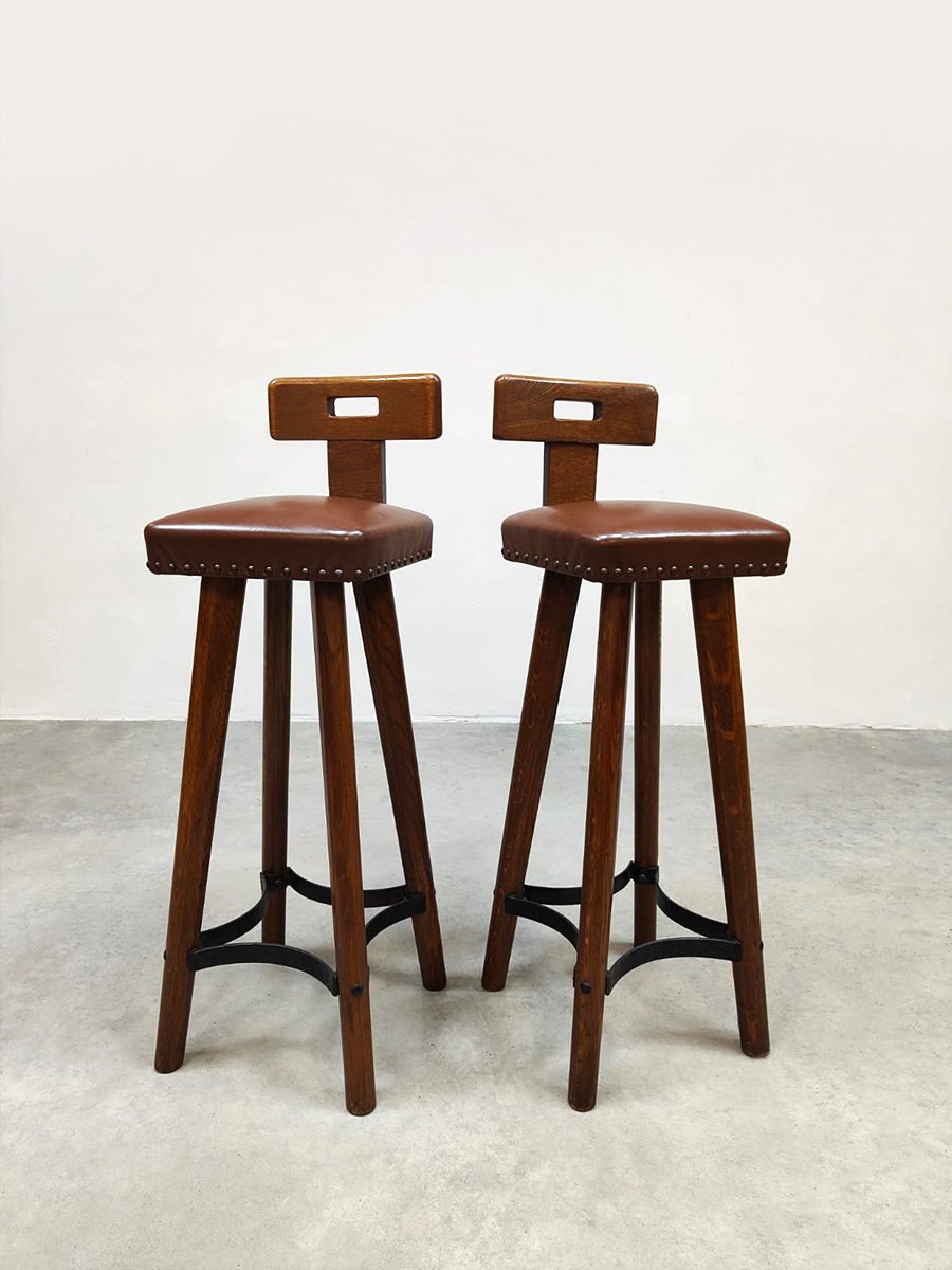 Mid-Century Dutch Design Bar Stools, 1960s, Set of 4 for sale at Pamono
