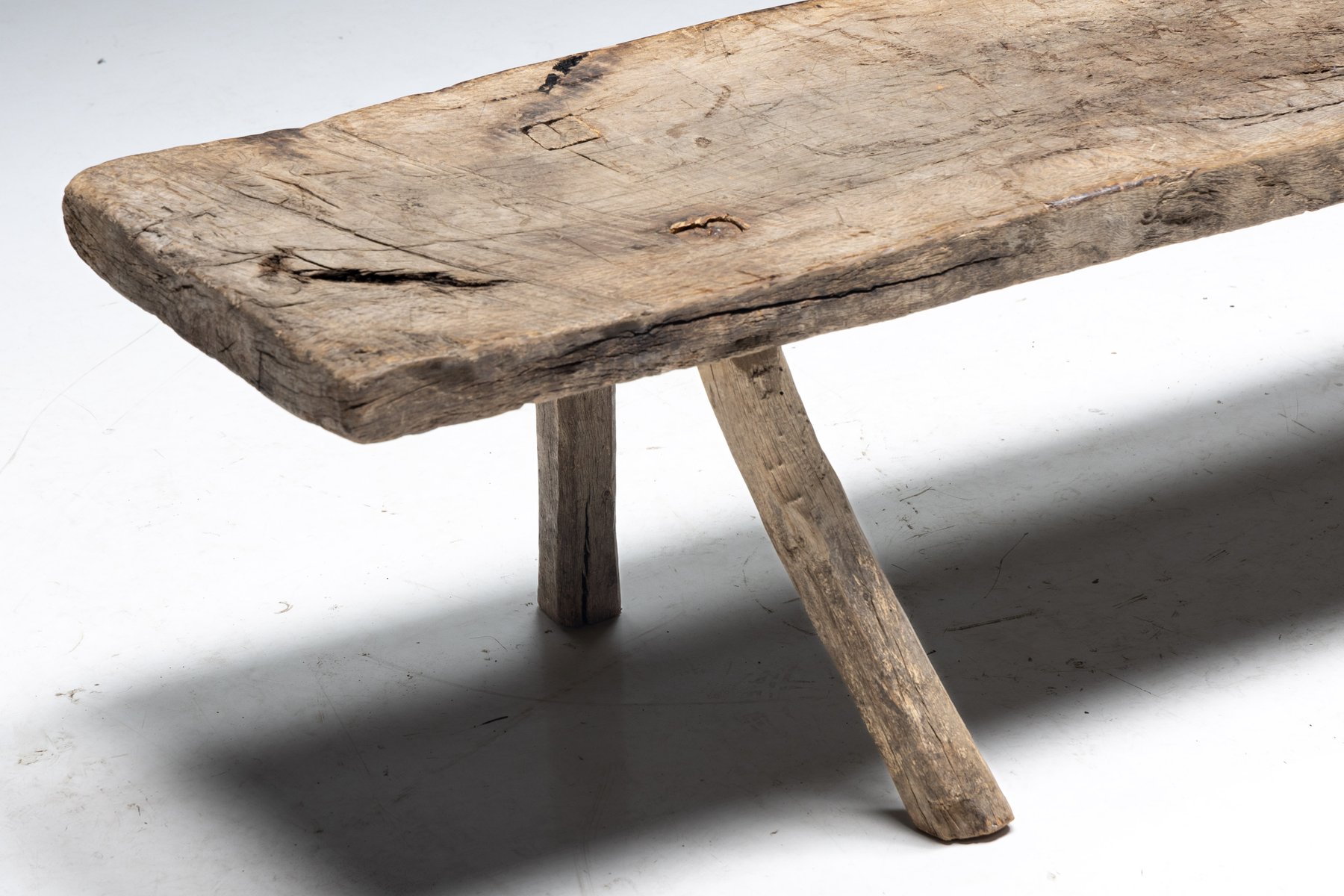 Rustic Tripod Bench, France, 19th Century for sale at Pamono