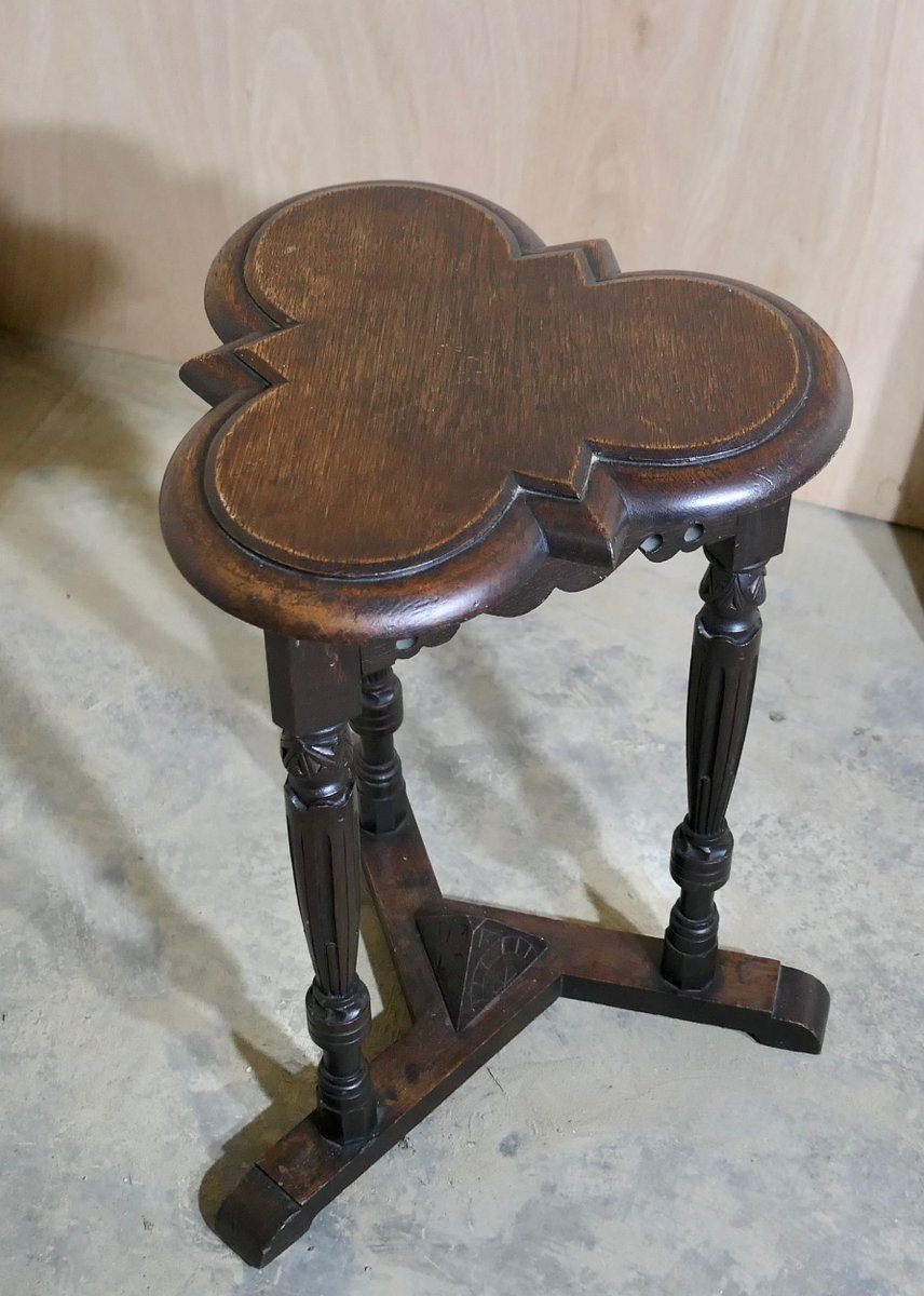 Celtic Gothic Oak Clover Leaf Table, 1890s for sale at Pamono