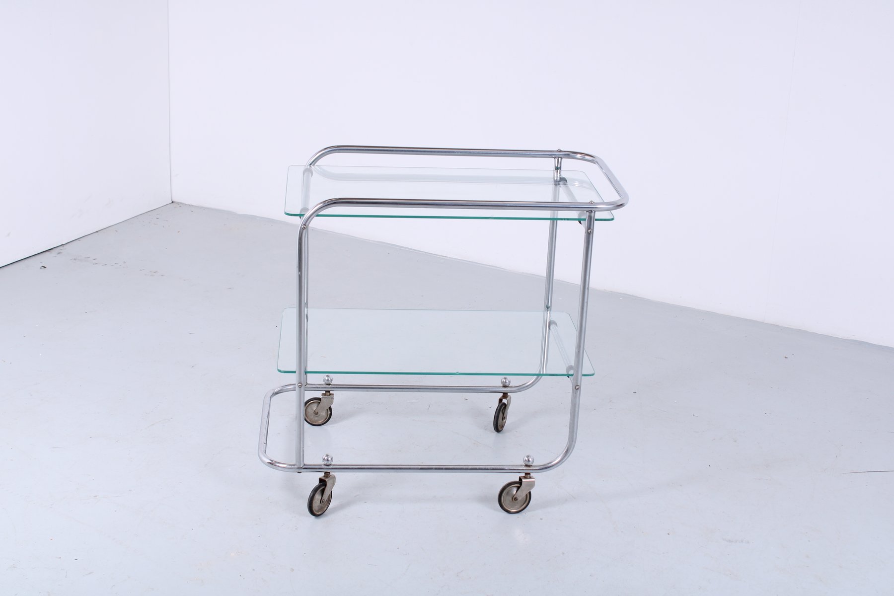 Art Deco Chrome and Glass Trolley Cart from Gispen, 1930s for sale at ...