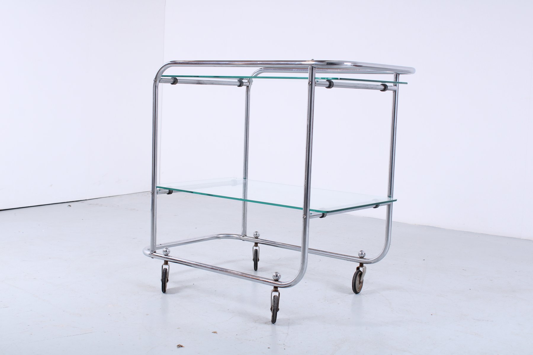 Art Deco Chrome and Glass Trolley Cart from Gispen, 1930s for sale at ...