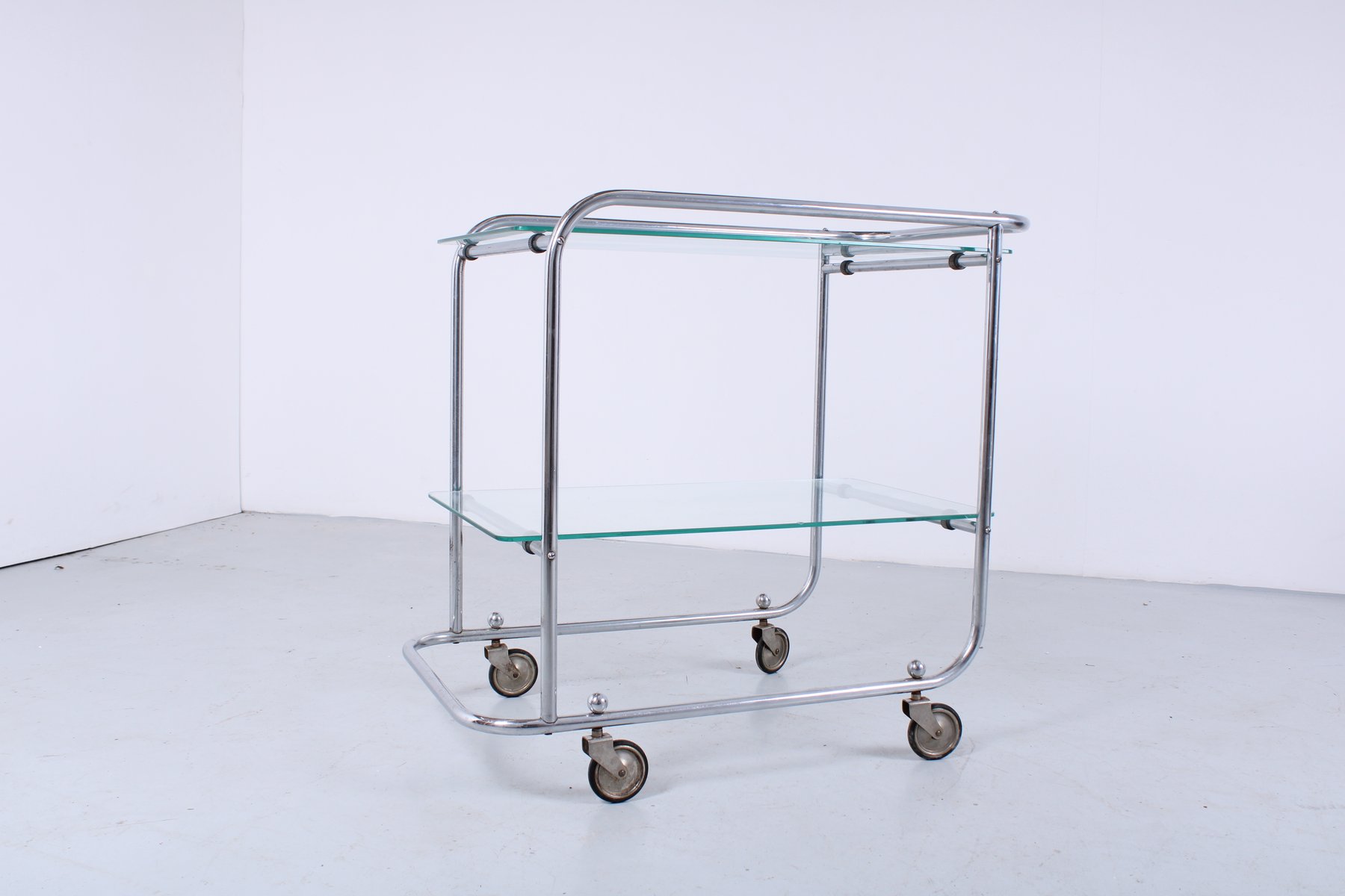 Art Deco Chrome and Glass Trolley Cart from Gispen, 1930s for sale at ...