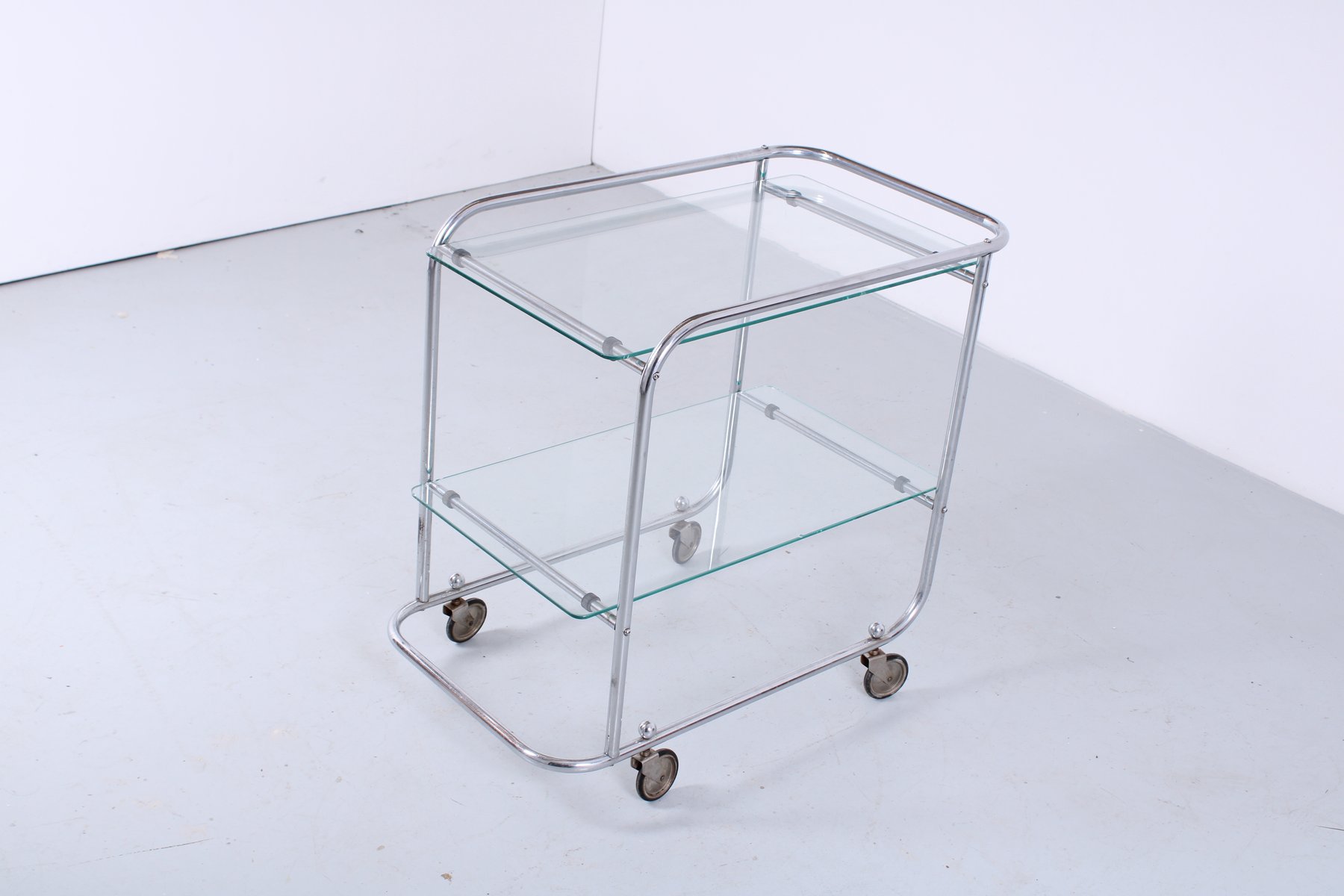 Art Deco Chrome and Glass Trolley Cart from Gispen, 1930s for sale at ...