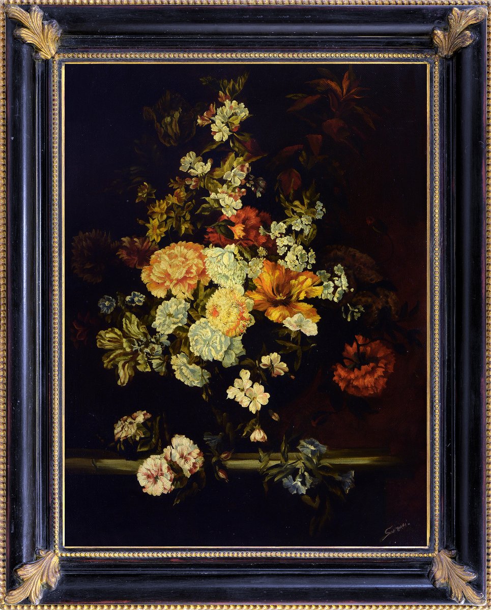 Roberto Suraci, Floral Still Life, 2000s, Oil on Canvas for sale at Pamono