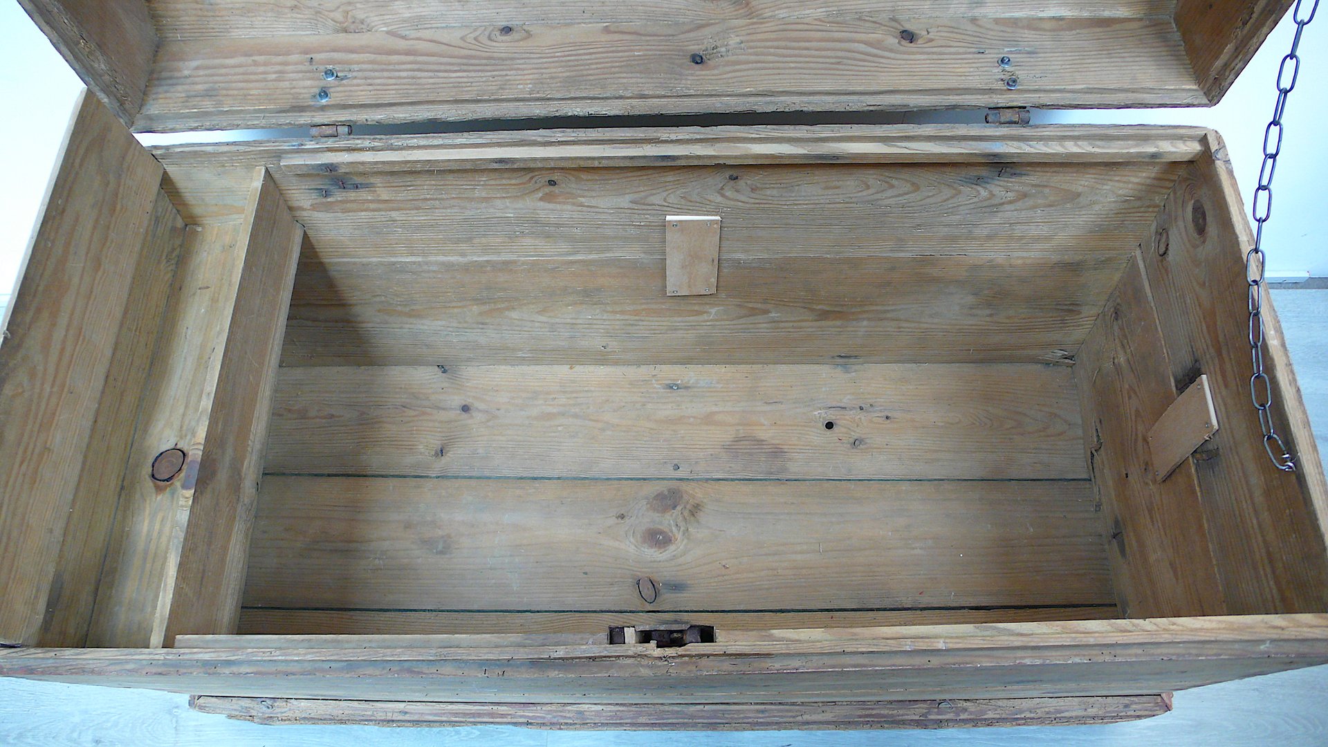 Large Rustic Hope Chest Trunk, 1800s for sale at Pamono