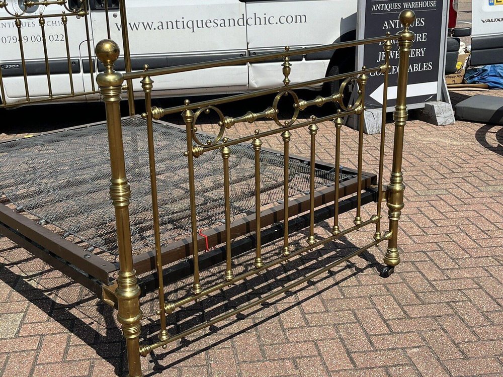 Brass Double Bed in Cast Iron Frame for sale at Pamono